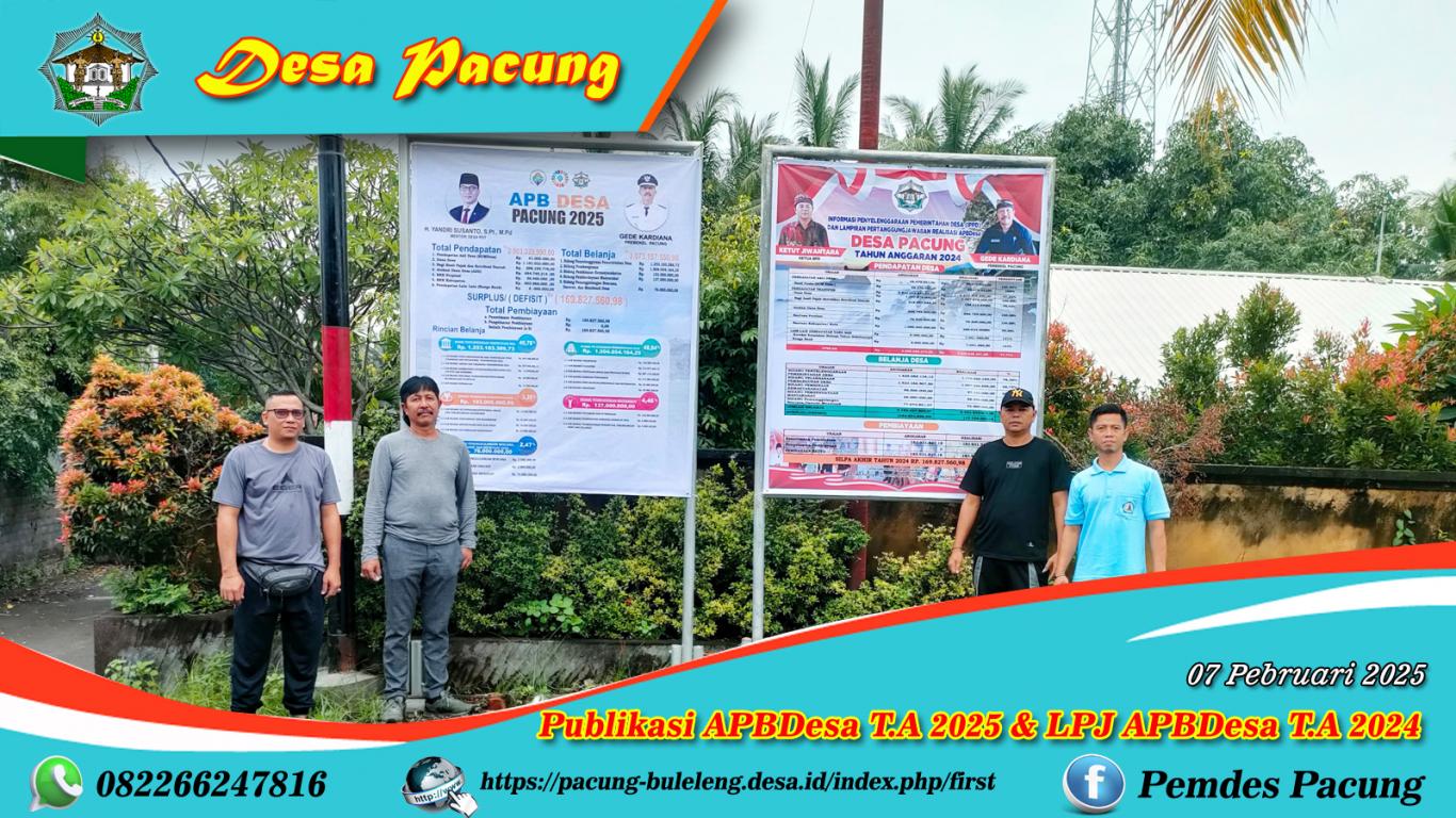 Publikasi APBDesa T.A 2025 dan LPJ APBDesa T.A 2024 - Website Desa Pacung